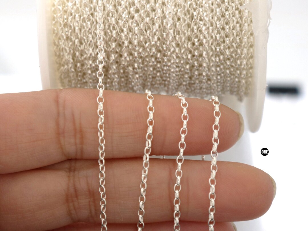 Sterling Silver Oval Rolo Chain, 2.6 X 1.8 Mm, (186-SS) - Etsy