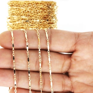 14K Gold Filled Diamond Shape Bar Chain 8x1.5 Mm 122-GF | Etsy