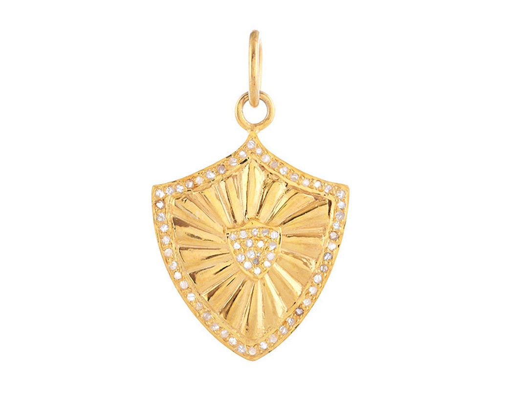 Pave Diamond Shield Pendant, (DPM-1323) - Etsy