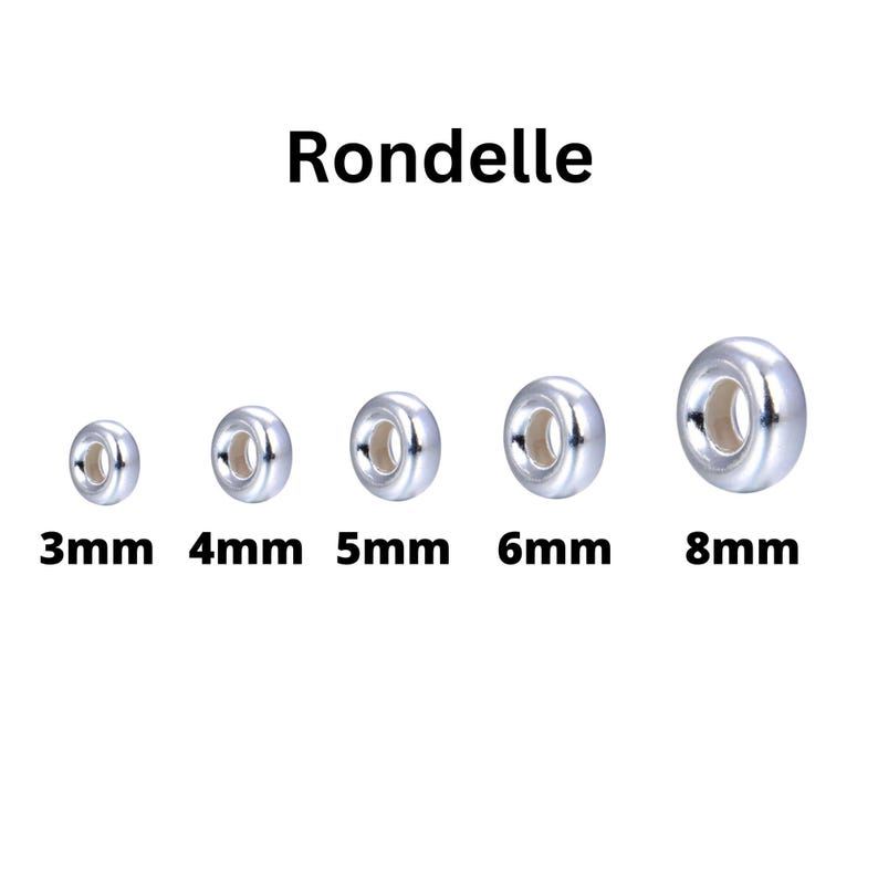 Sterling Silver Rondelle Beads, Rondelle Spacer Beads 3mm, 4mm, 5mm ...