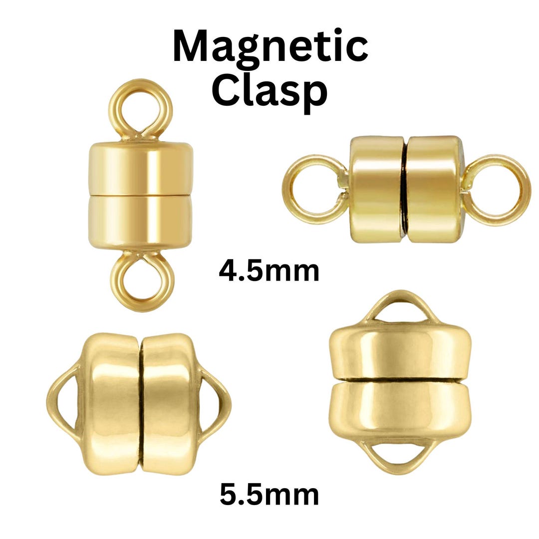 14K Gold Filled Magnetic Clasp, Magnet Clasp Available in 2 Sizes - 4 ...