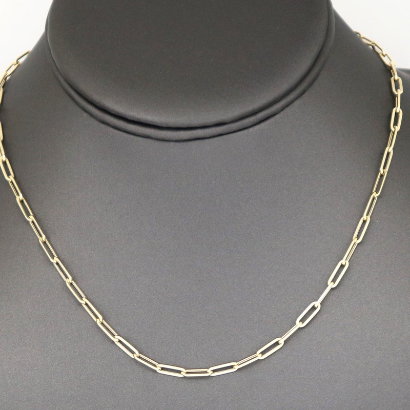 14k Gold Paperclip Chain - Etsy