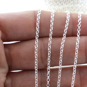 Sterling Silver Chain Double Link Cable Chain, 2x1.8 Mm, (024-SS) - Etsy
