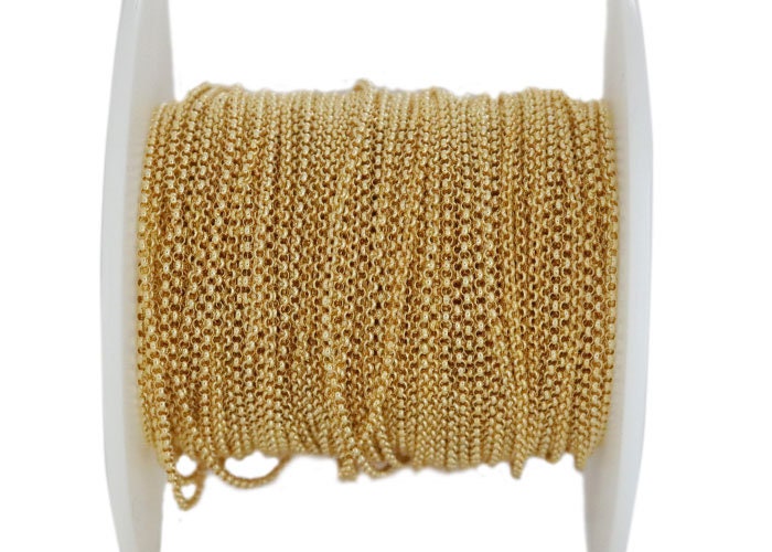 14K Gold Filled medium weight rolo chain 1.5 mm Rolo Chian | Etsy