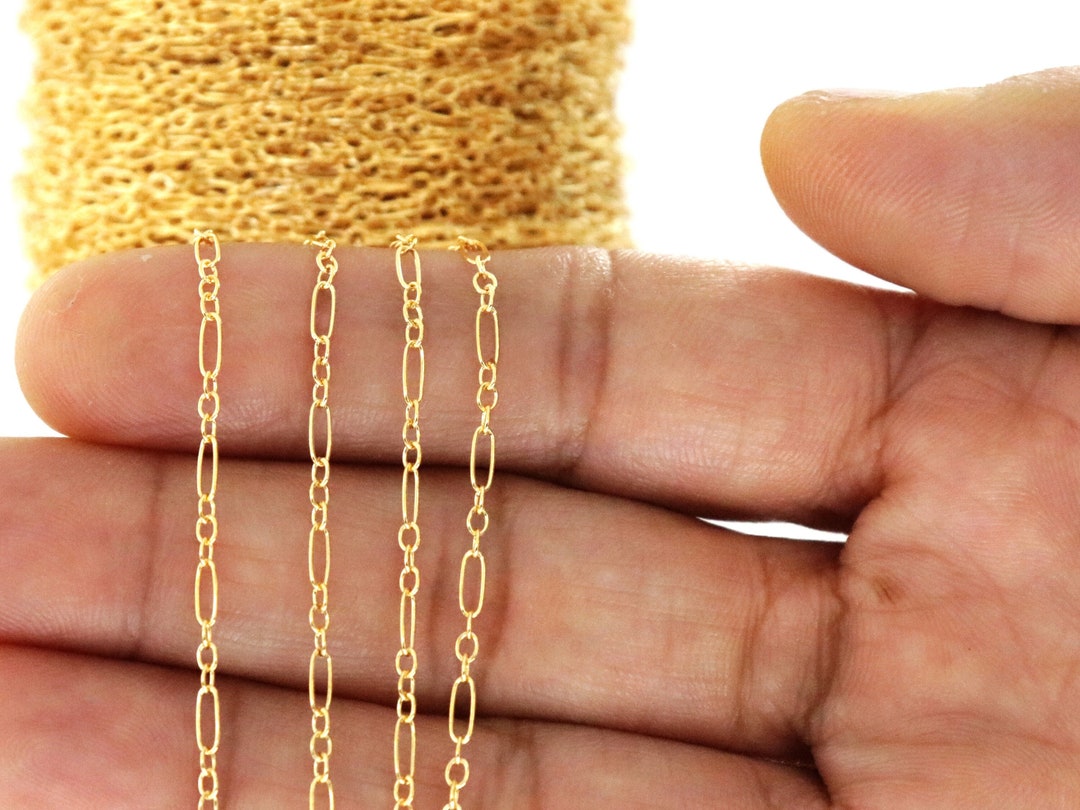 14K Gold Filled Long and Short Cable Chain, 4.9x1.6 Mm, Unfinished ...