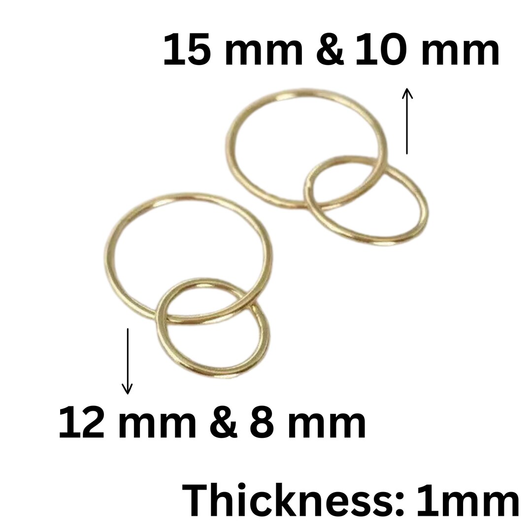 14K Gold Filled Interlocking Rings, Connector Links Available in 2 ...