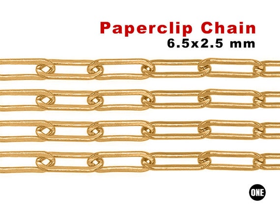 14K Gold Filled Heavy Flat Paperclip Chain 6.5x2.5 Mm - Etsy