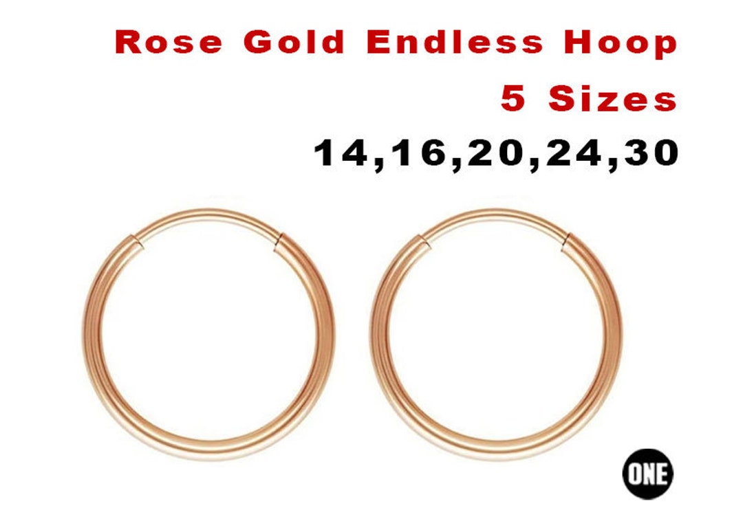 14k Rose Gold Filled Endless Hoop, RG-319 - Etsy