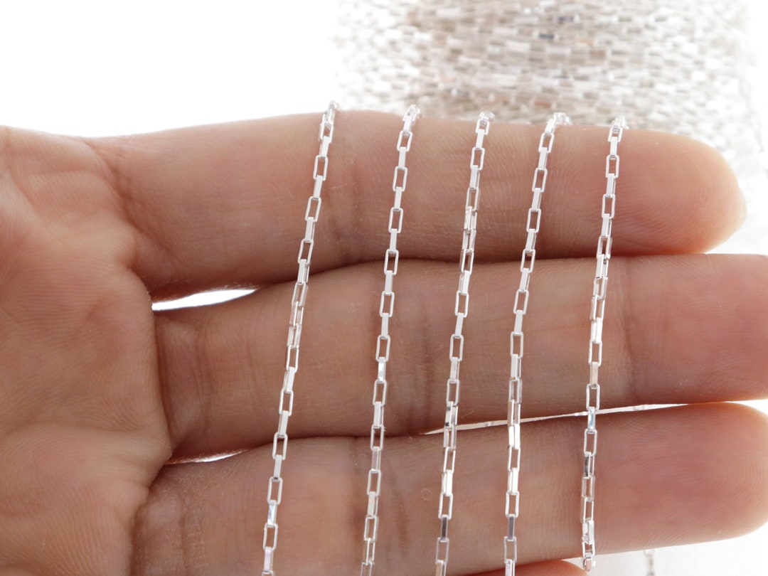 Sterling Silver Elongated Box Chain 1.25x3.1 Mm 177-SS - Etsy