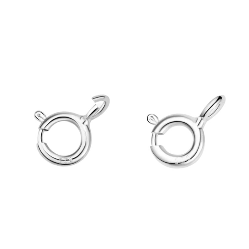 Sterling Silver Spring Ring Claps, Open Ring Spring Clasp in 5 Sizes ...