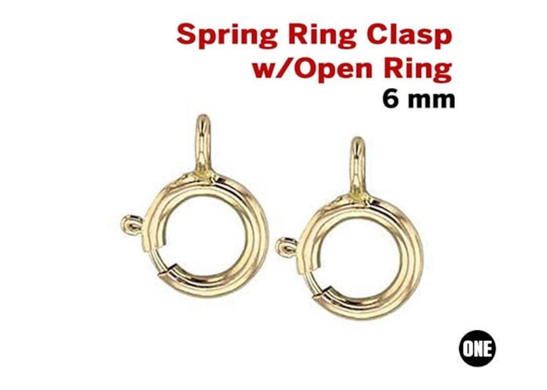 14K Gold Filled Spring Ring Clasp Open Ring Attached 5 Pcs - Etsy