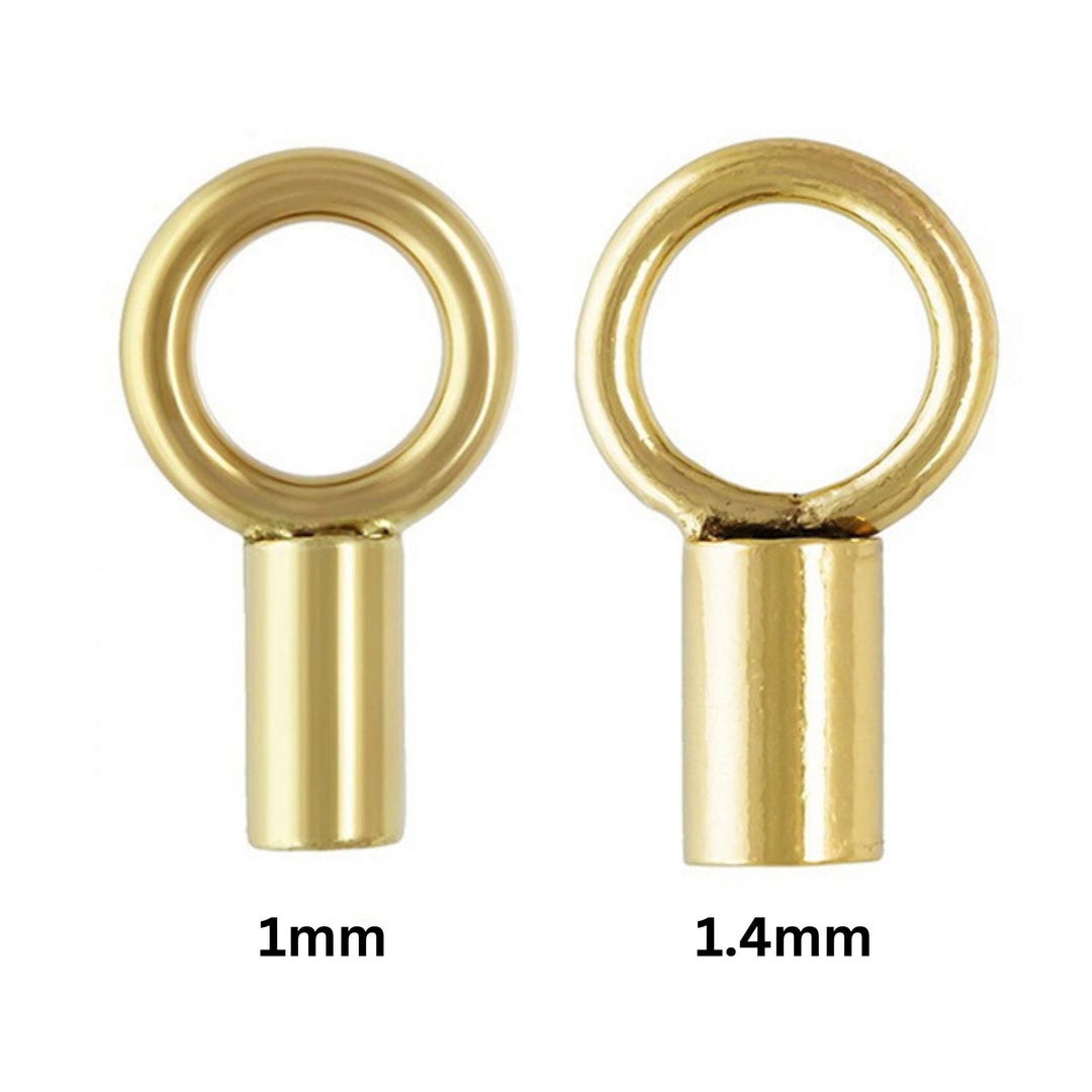 14K Gold Filled Crimp End Caps With Ring, Crimp End Available in 2 ...