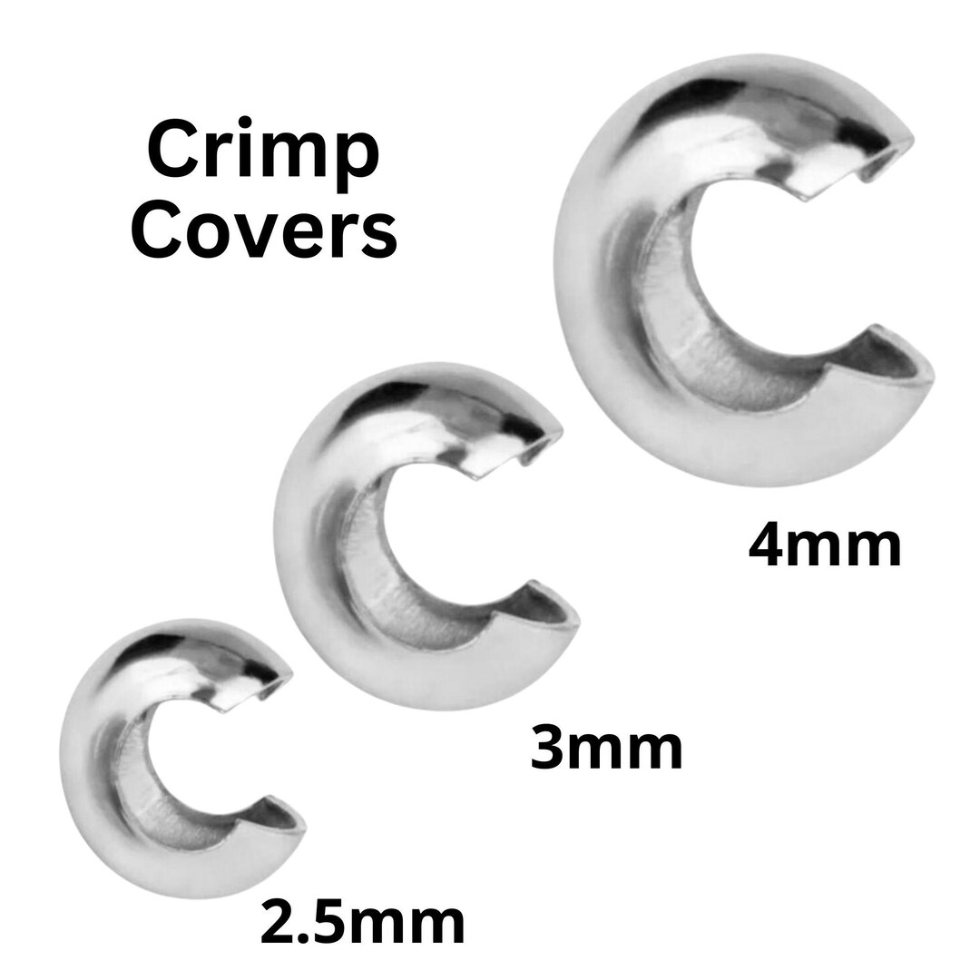 Sterling Silver Crimp Cover, Crimping Cover Available in 3 Sizes - 2 ...