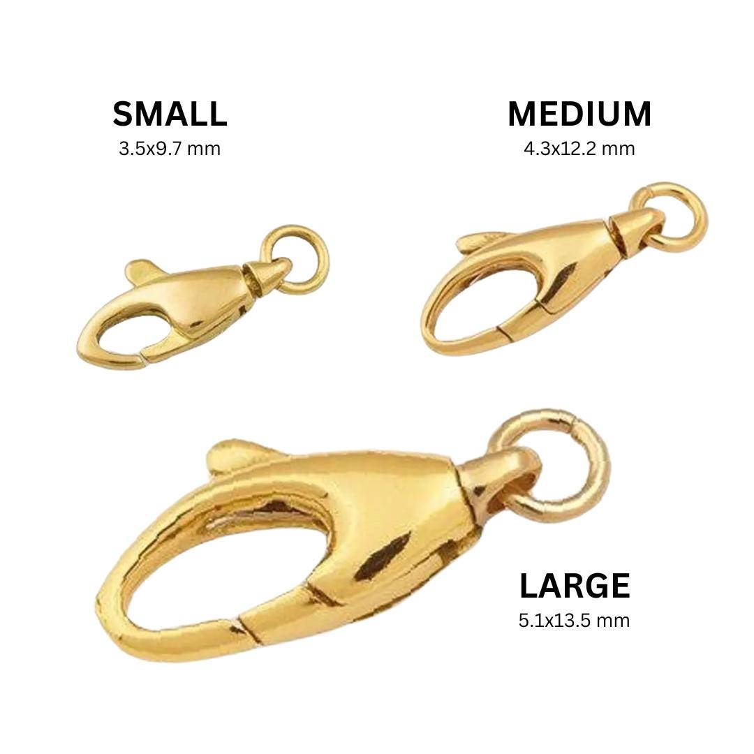 14k Solid Gold Oval Swivel Cast Lobster Clasp With Open Ring, (14k-116 ...