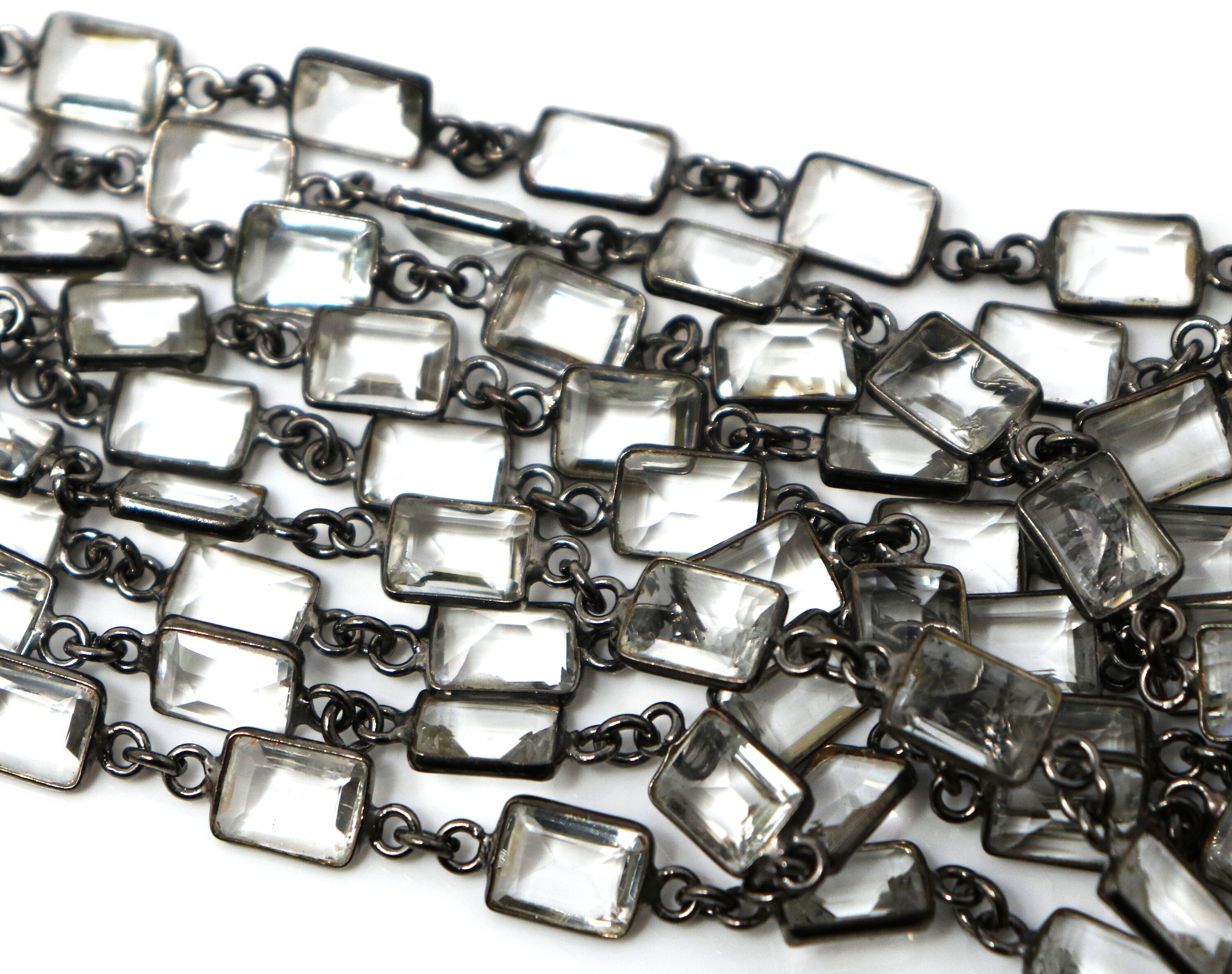 Rock Crystal Chain Connector Faceted Bezel Chain BC-CRY-125 | Etsy