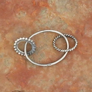 Sterling Silver Artisan Oval Three Rings Connector 479-AF - Etsy