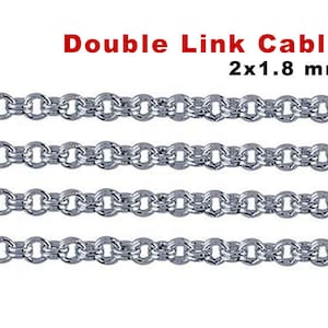 Sterling Silver Chain Double Link Cable Chain, 2x1.8 Mm, (024-SS) - Etsy