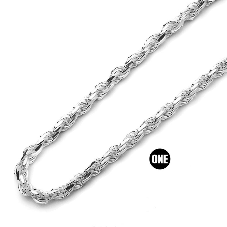 1.30 Mm or 1.60 Mm Sterling Silver Rope Chain | Etsy
