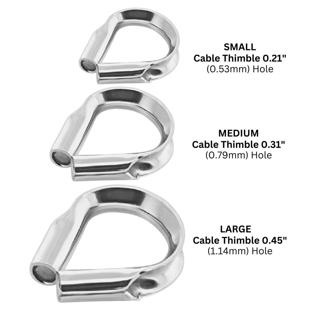 Sterling Silver Cable Thimble Wire Guard, Cable Thimble Available in 3 ...