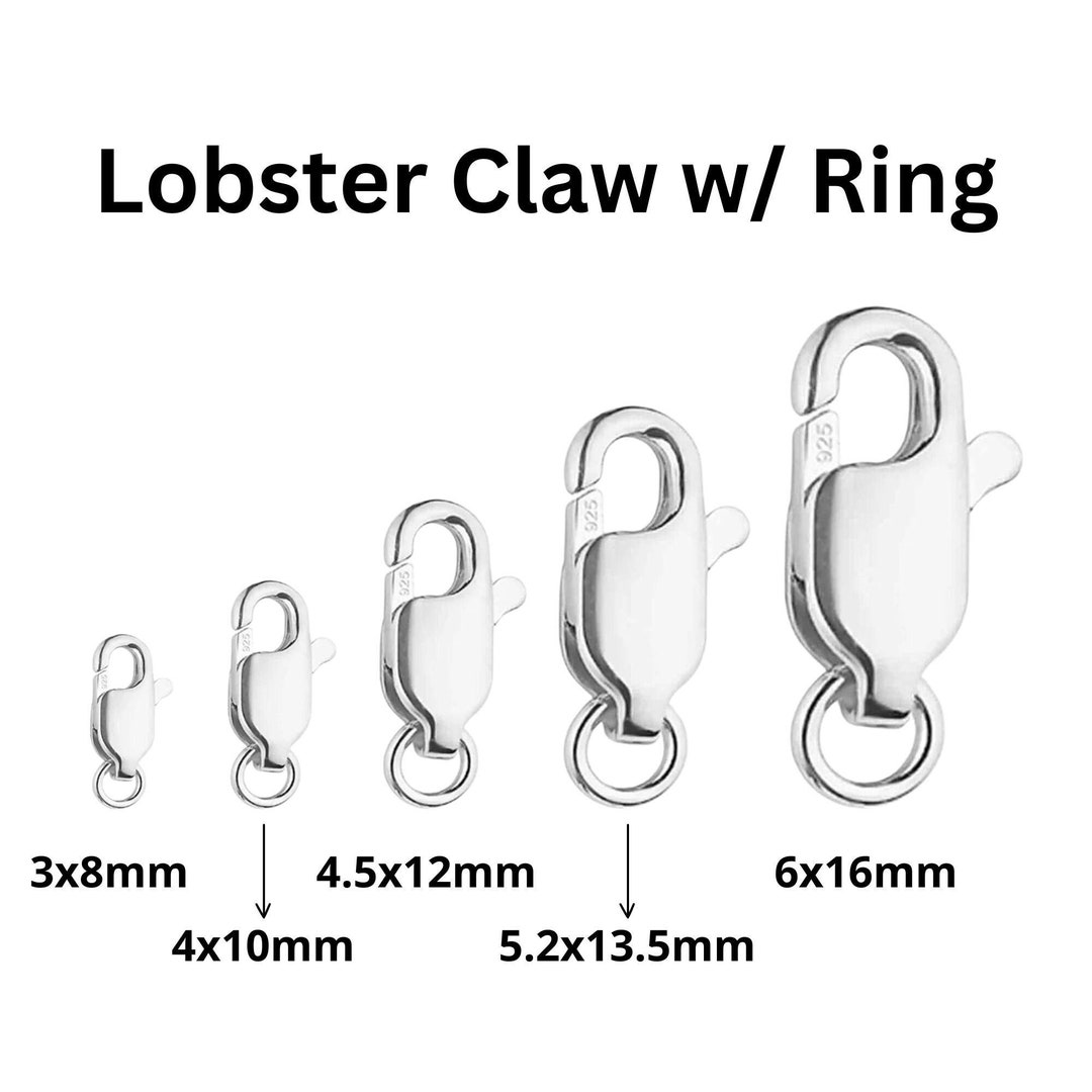 Sterling Silver Lobster Clasp, Lobster Trigger Claw With Ring in 5 ...