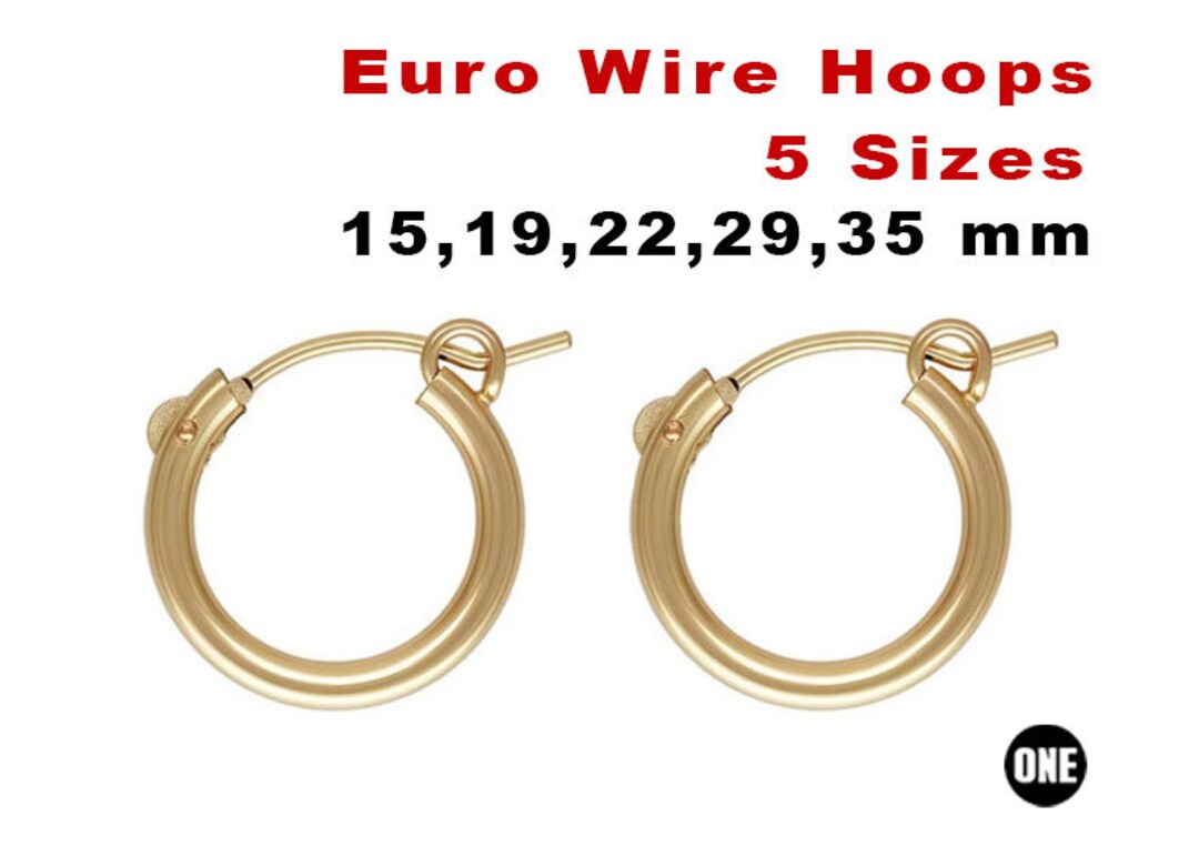 Gold Filled Euro Wire Hoops 5 Sizes Wholesale Bulk Pricing - Etsy