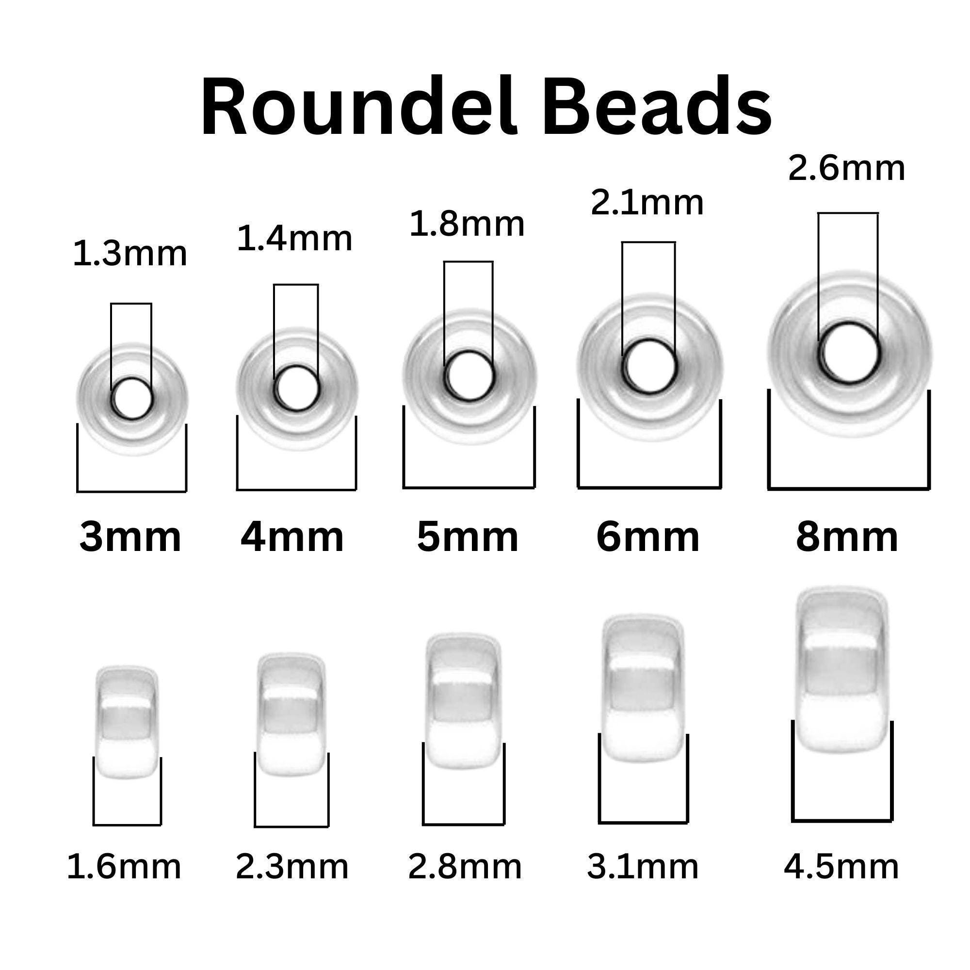 Sterling Silver Roundel Beads, Rondelle Spacer Beads Available in 5 ...