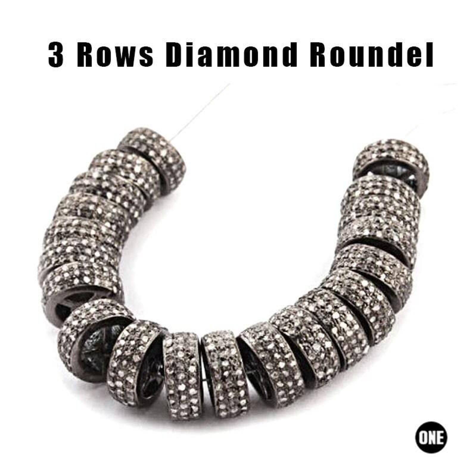 Pave Diamond Spacer Rondelle Beads, Sizes From 3 to 12 Mm, Antique ...