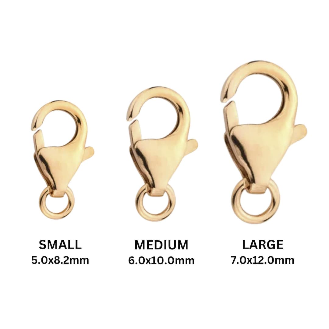 14k Gold Filled Oval Lobster Clasp With Open Ring, Trigger Clasp in 3 Sizes, 8mm, 10mm, 12mm ...