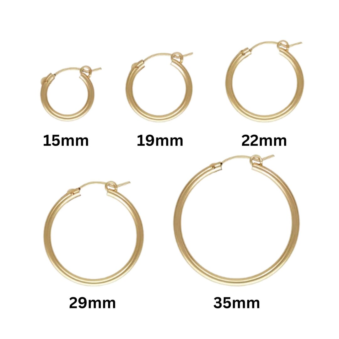 14K Gold Filled Eurowire Hoops, 2.3mm Thick Euro Wire Hoops Available ...