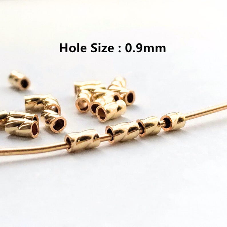 14K Gold Filled Twisted Tube Crimp Beads, Available in 2 Sizes - 2x2 ...