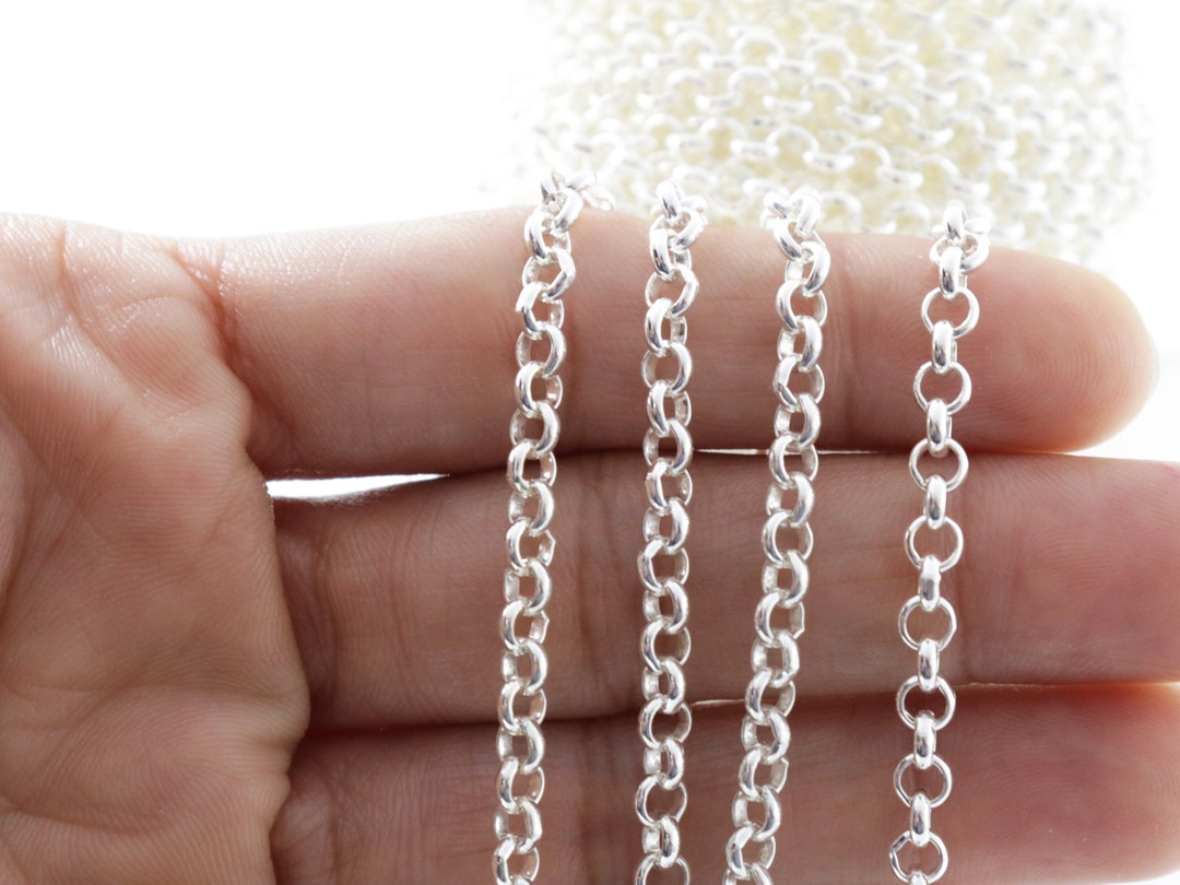 Sterling Silver 4 Mm Heavy Rolo Chain, 4 Mm Sturdy Rolo, (233-SS) - Etsy