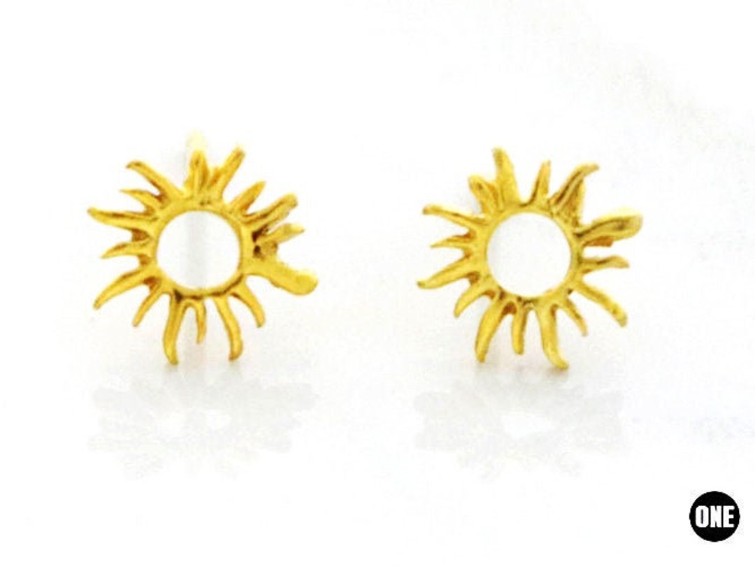 Sterling Sterling Silver Sun Stud Earrings Minimal Post - Etsy
