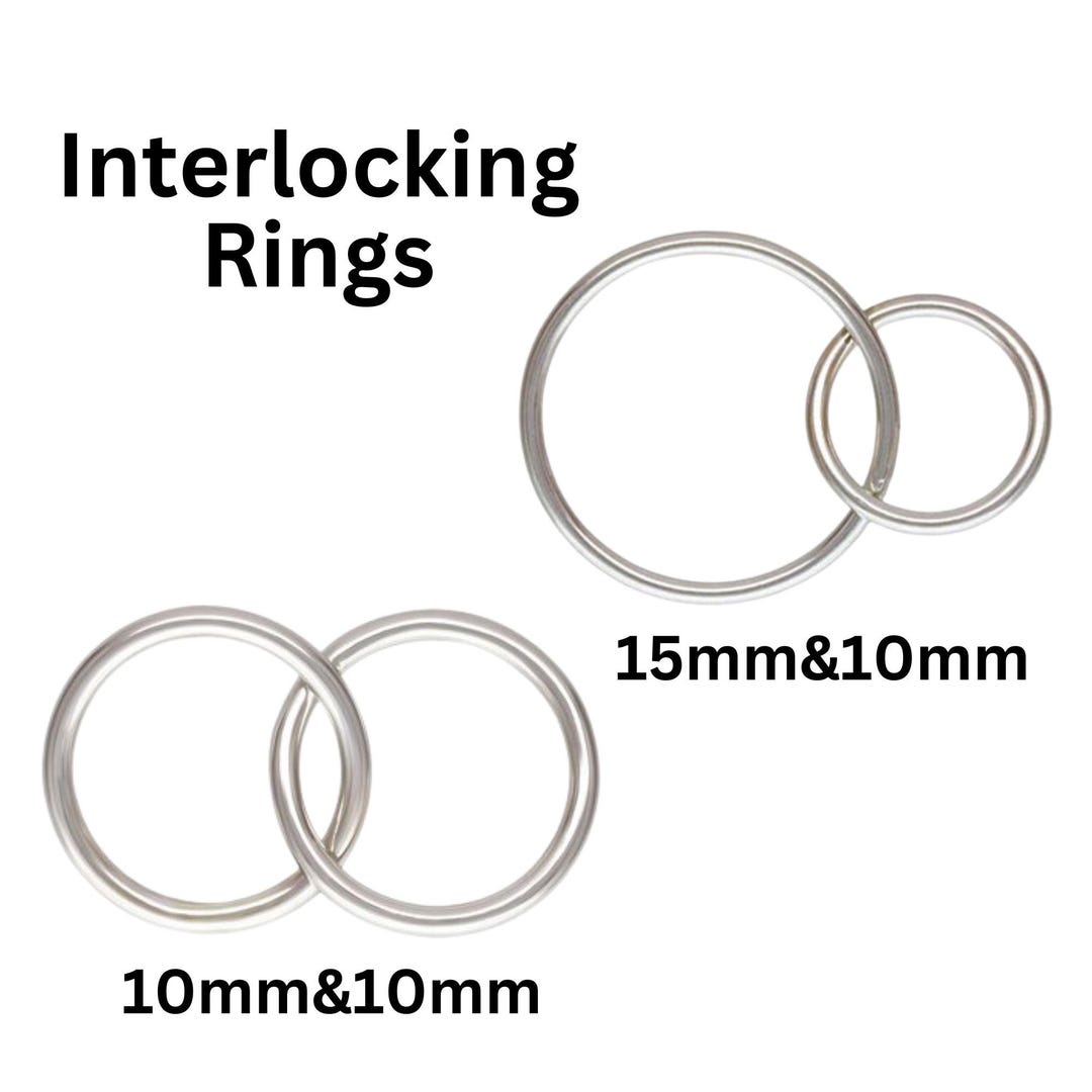 Sterling Silver Interlocking Rings, Connector Links Available in 2 ...