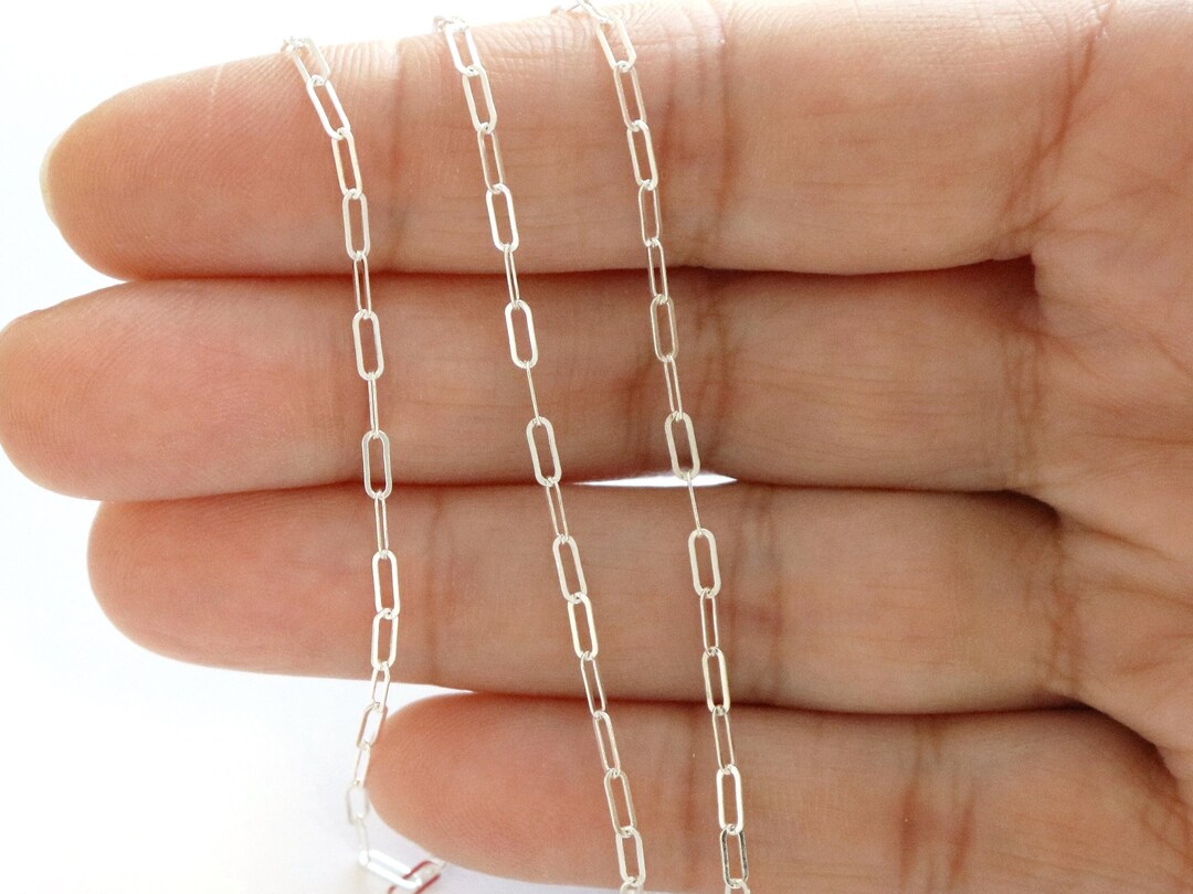 Sterling Silver Flat Paperclip Chain, 5.5x2 Mm, (022-SS) - Etsy