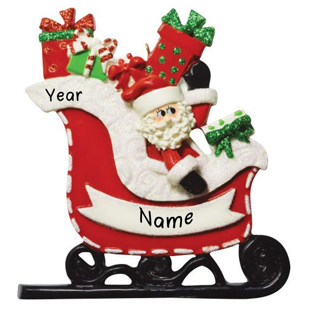 SANTA'S GIFT SLEIGH Personalized Christmas Tree Ornament | Custom ...