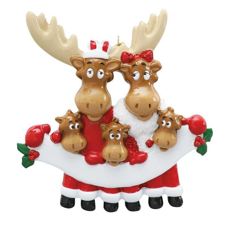Moose Family Personalized Christmas Tree Ornament Custom - Etsy
