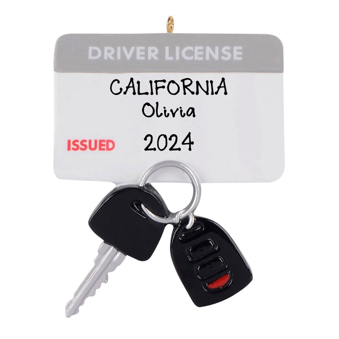 New Driver's License Girl Personalized Ornament (grey) - Etsy