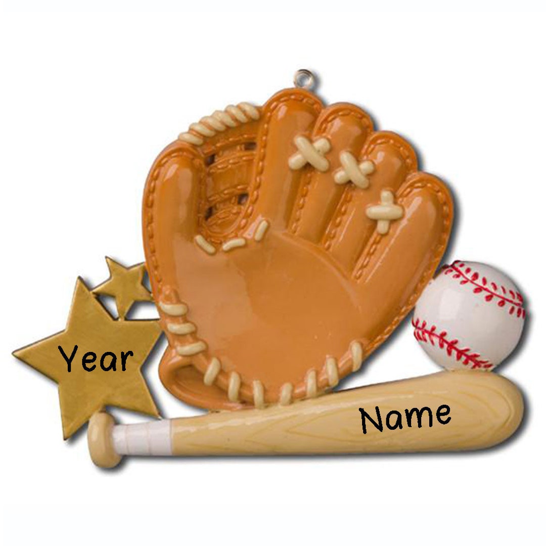 Baseball Glove and Baseball Bat Personalized Christmas Ornament 2024 ...