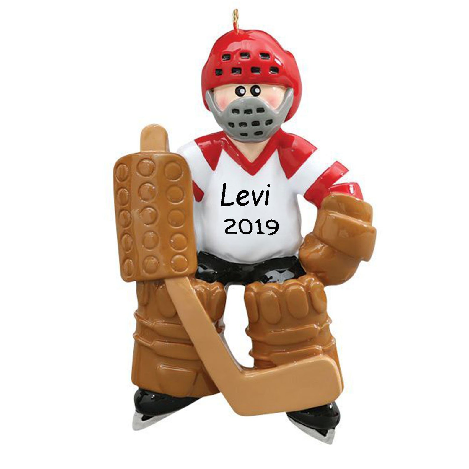Ice Hockey Male Goalie Player Personalized Christmas Tree Ornament ...