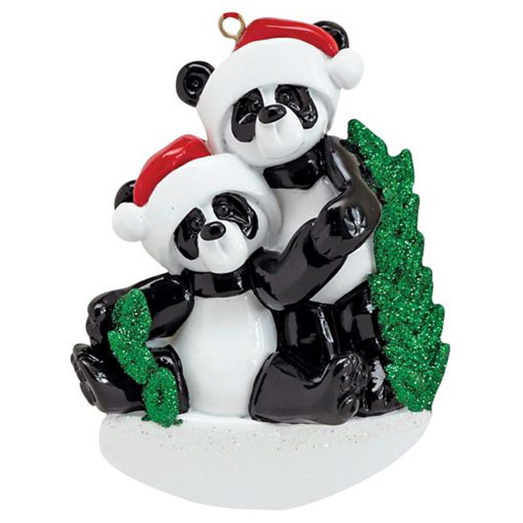 Personalized Bamboo Panda Family Christmas Tree Ornament - Etsy
