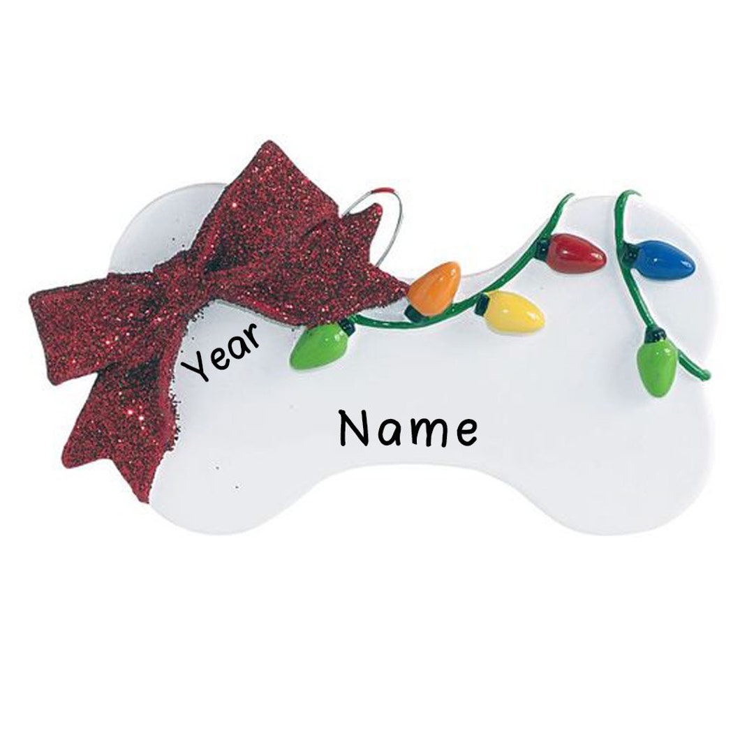 Personalized Dog Bone Christmas Tree Ornament | Gift for Pets, Dog ...