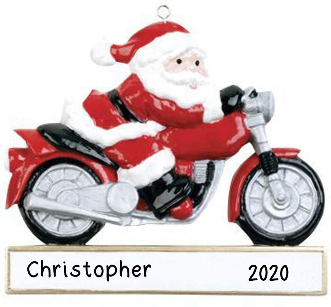Personalized Santa Motorcycle Christmas Tree Ornament Present Gift ...
