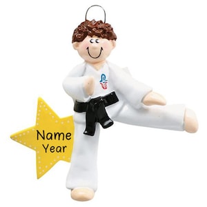 Personalized KARATE BOY Christmas Ornament | Custom Writing Christmas ...