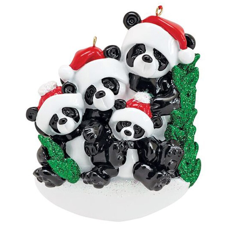 Personalized Bamboo Panda Family Christmas Tree Ornament - Etsy