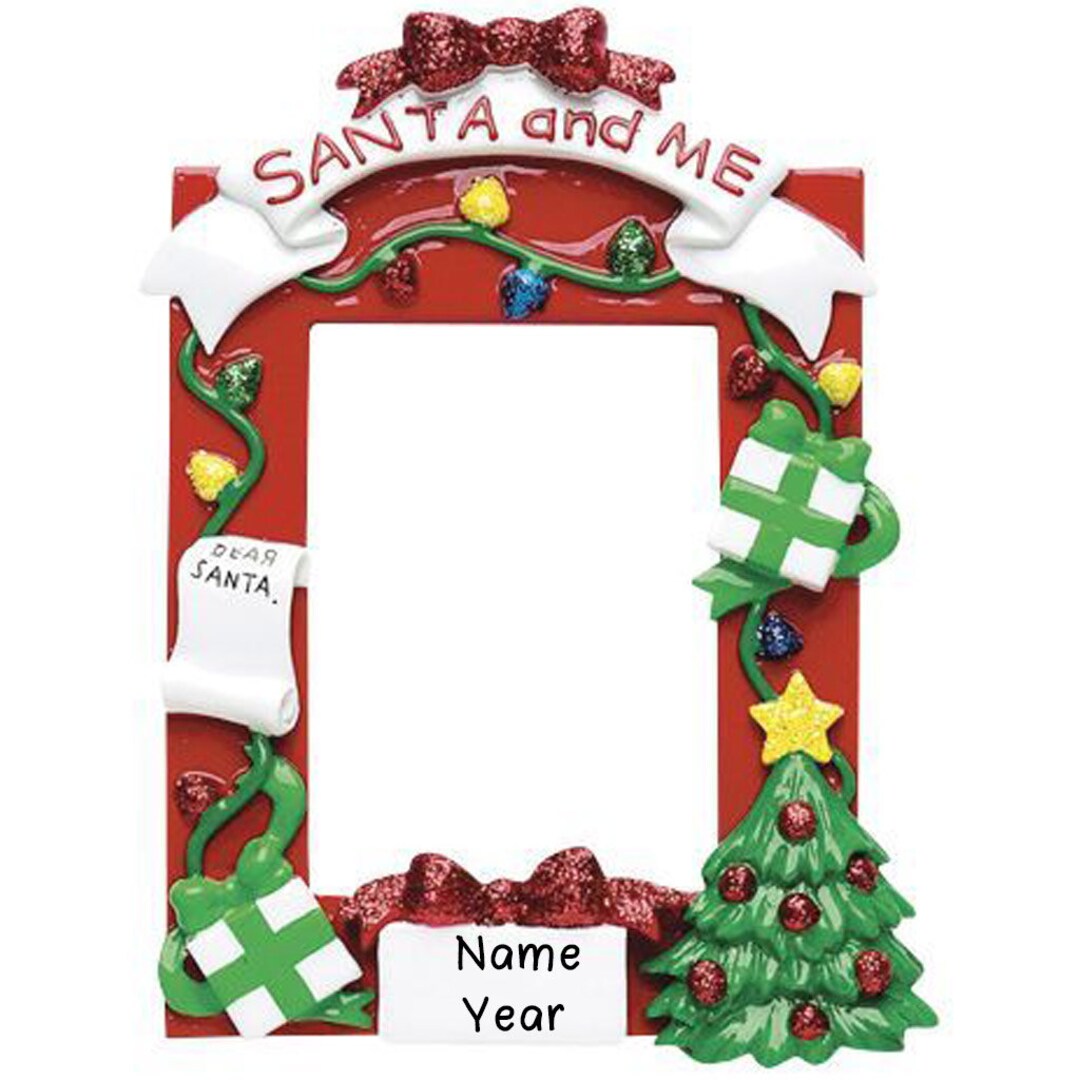 SANTA and ME PHOTO Picture Frame Words Personalized Christmas Tree ...