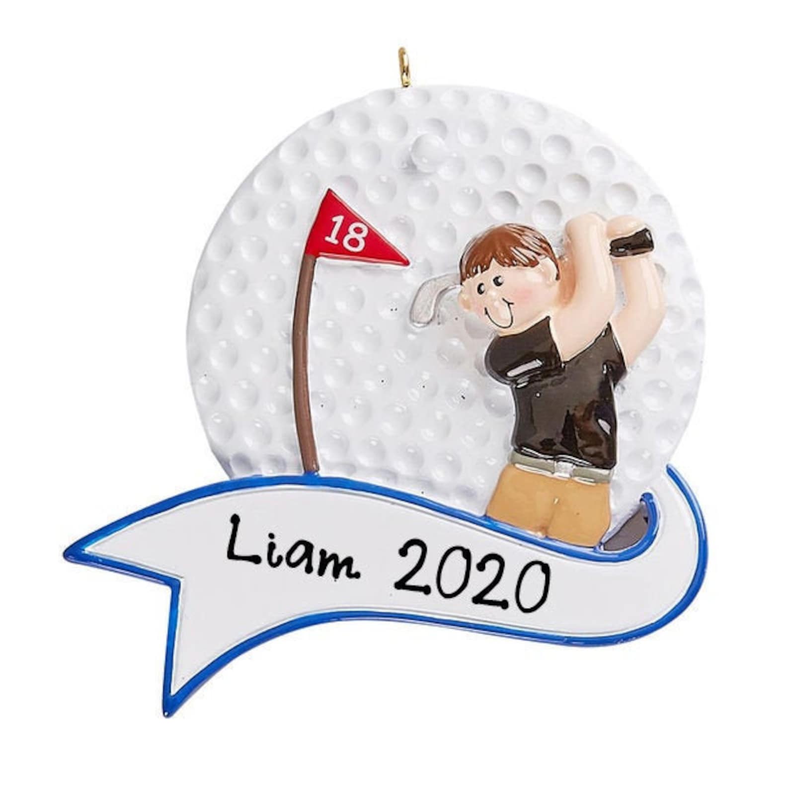 Golf Playing Male Personalized Christmas Tree Ornament 2020 - Etsy