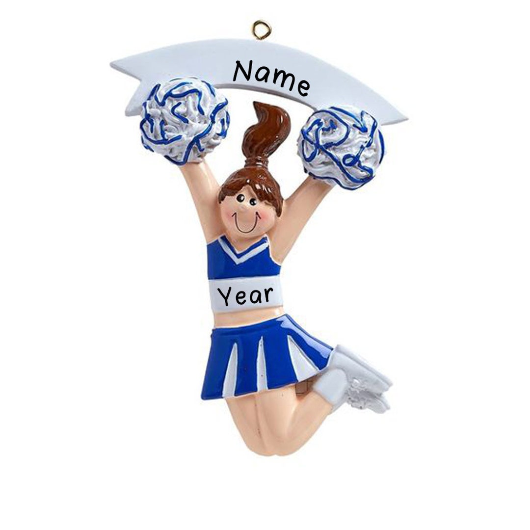 Cheer Girl Blue Outfit Personalized Christmas Tree Ornament | Gifts for ...