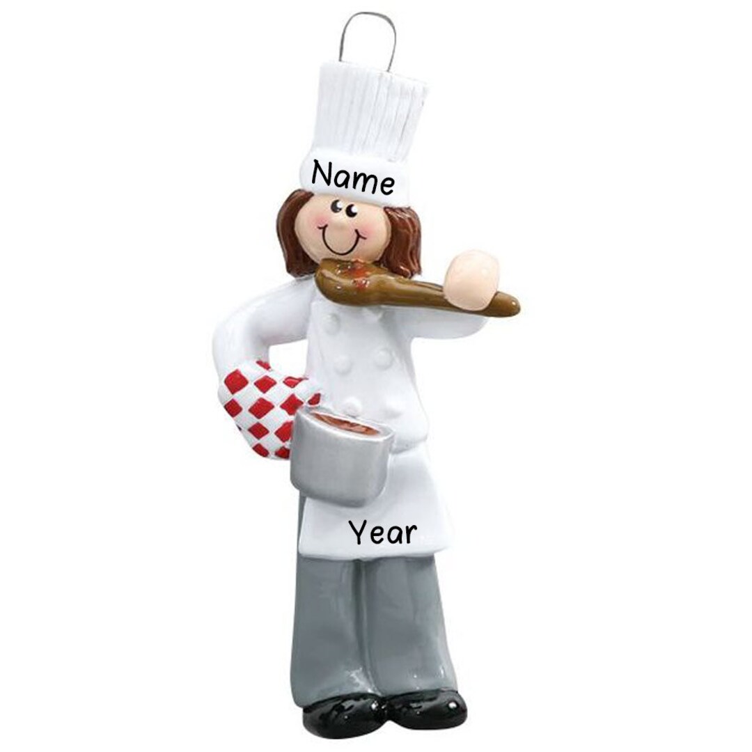 Personalized CHEF GIRL Christmas Ornament | Custom Writing CHEF Girl ...