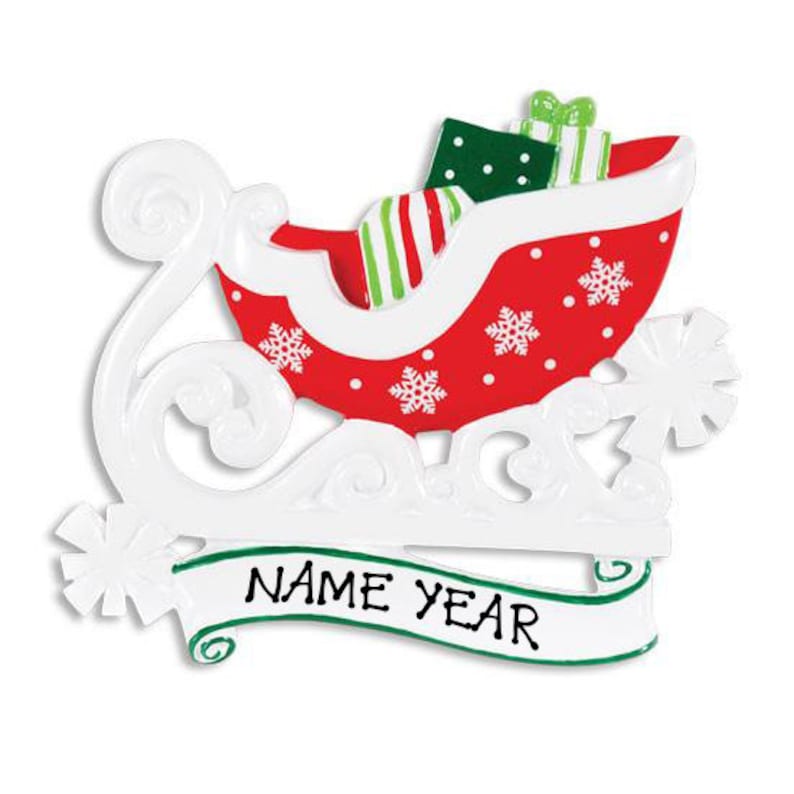 SANTA'S GIFTs in SLEIGH Personalized Christmas Tree | Etsy