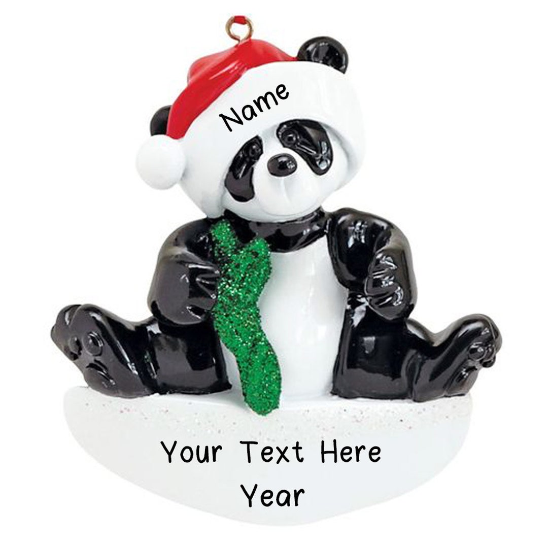 Personalized Bamboo Panda Family Christmas Tree Ornament Present Gift ...